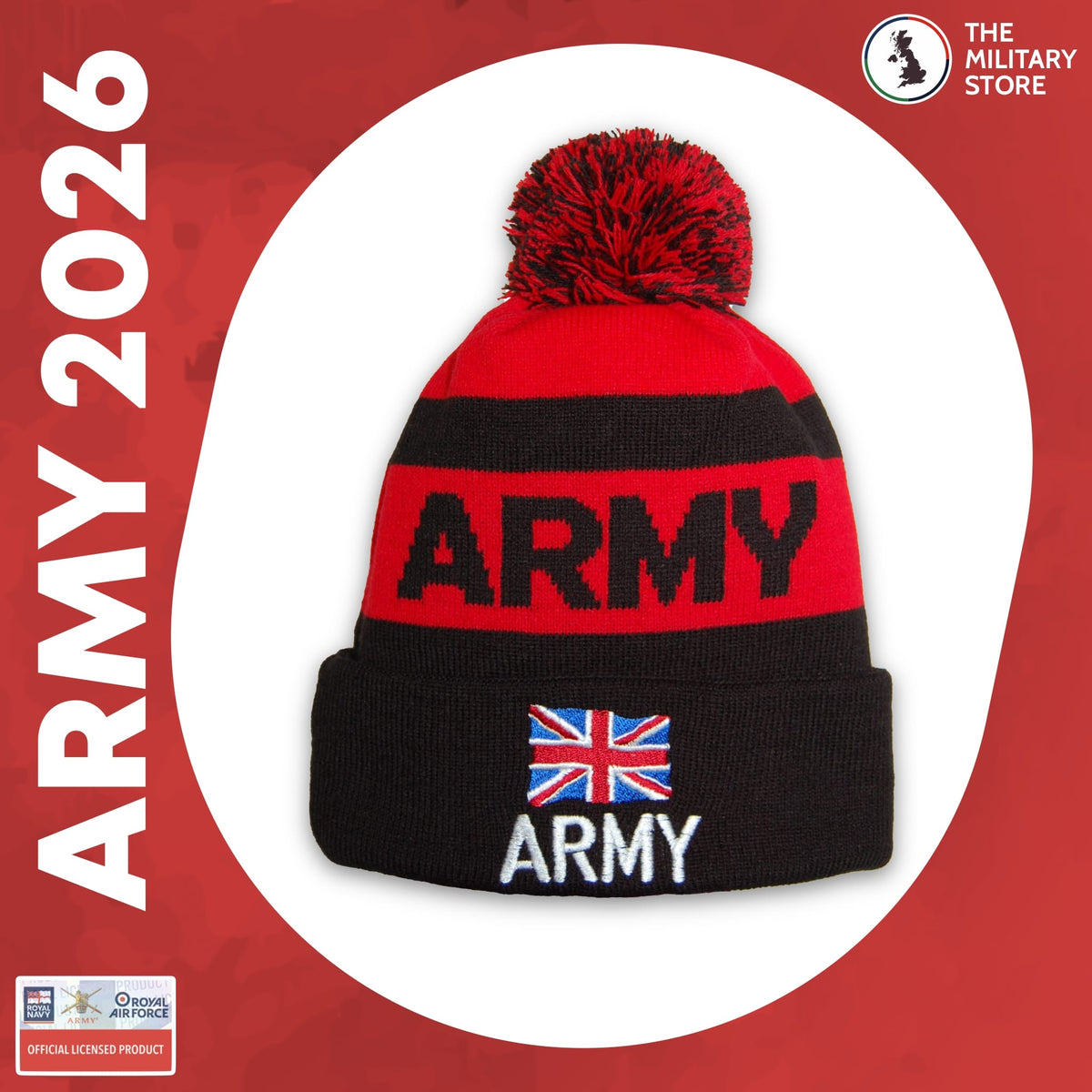 Army (New Logo) Bobble Beanie Hat - Army v Navy 2026 — The Military Store