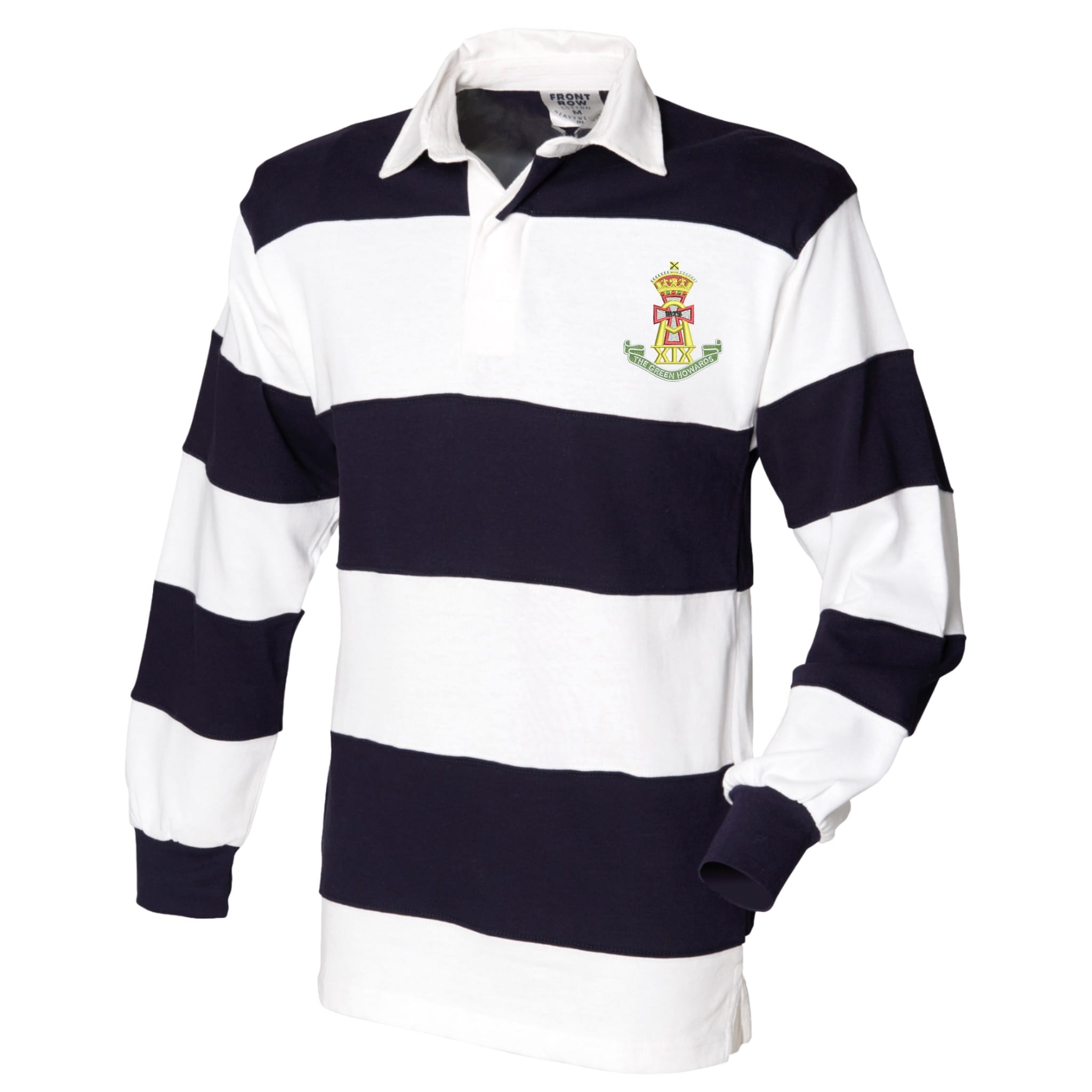 Green Howards Front Row Sewn Stripe Long Sleeve Rugby Shirt — The ...