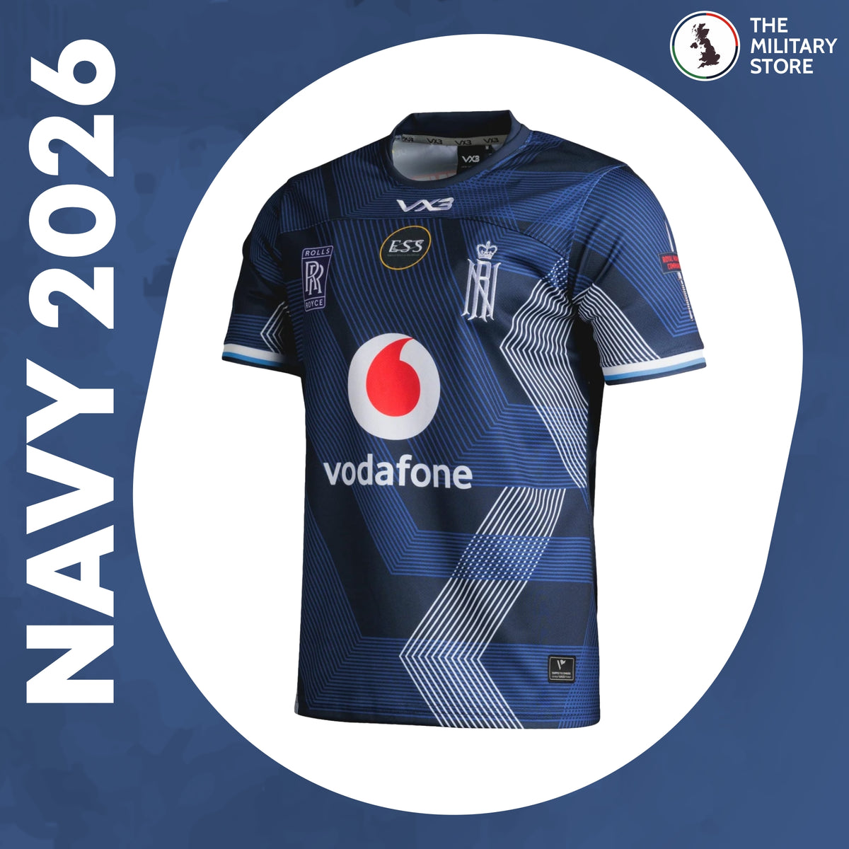 Royal Navy Rugby Union (RNRU) 26/27 Official Replica Home Rugby Shirt ...