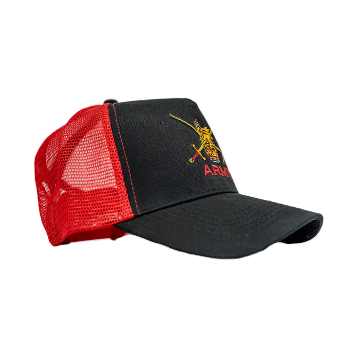 Army Black/Red Trucker Cap — The Military Store