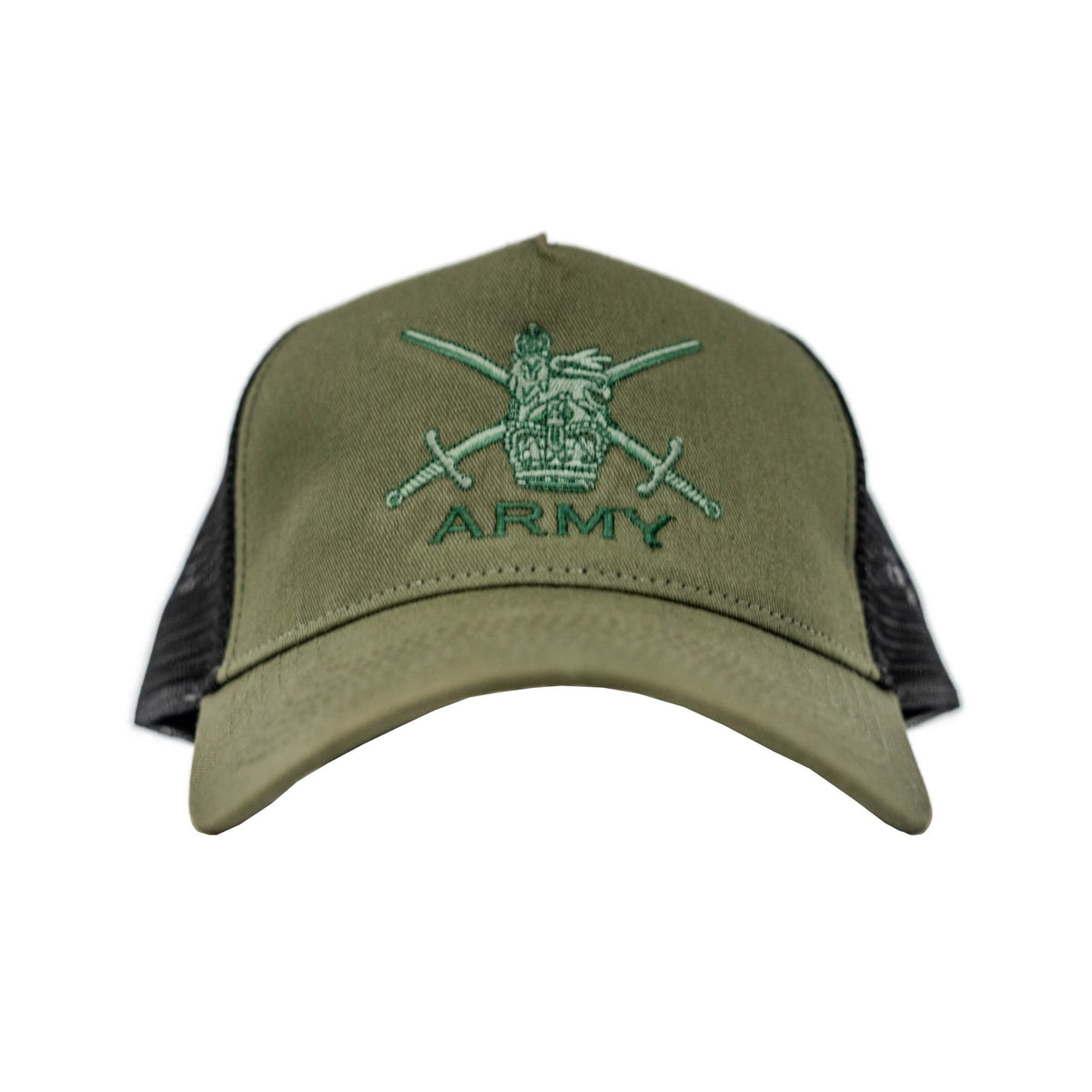 Army (Crossed Swords) Green Trucker Cap — The Military Store