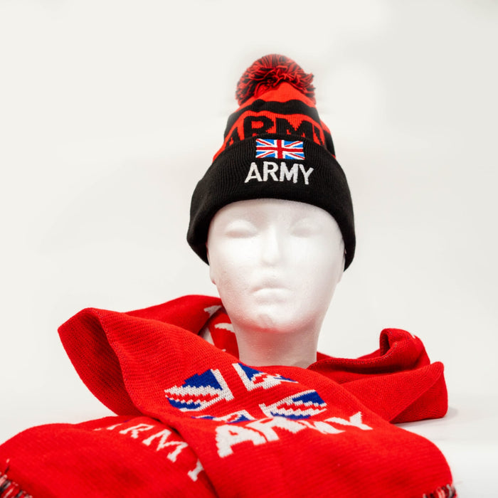 British Army Bobble Hat & Woven Scarf Bundle — The Military Store