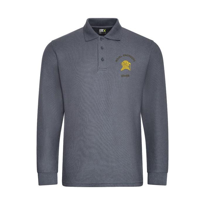 Royal Engineers Diver Long Sleeve Polo Shirt — The Military Store