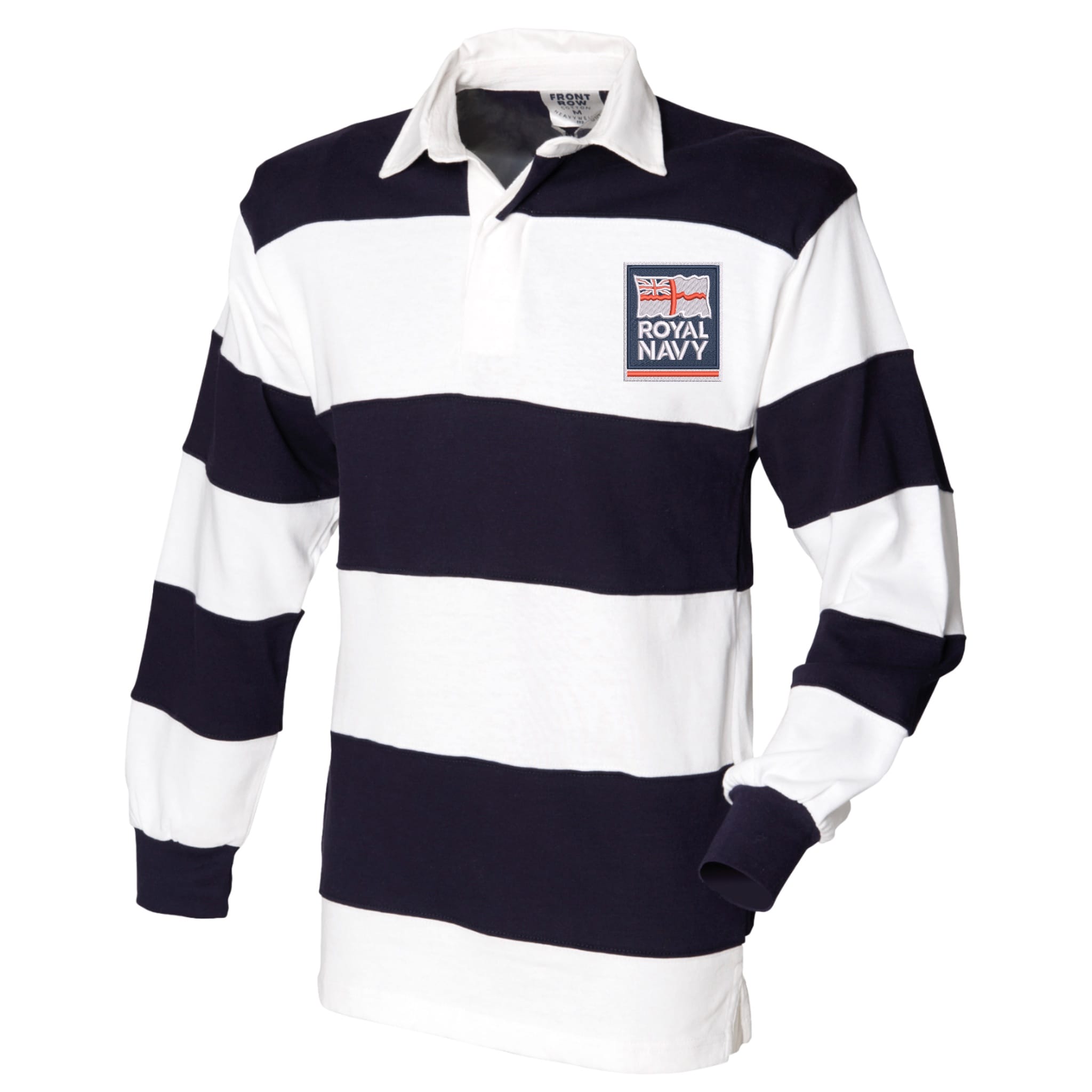 Royal Navy Sewn Stripe Long Sleeve Rugby Shirt — The Military Store